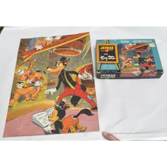 Toys | Rare Vtg 195s Walt Disney Jaymar Puzzle Series 29003 Wolf Trap 3 ...